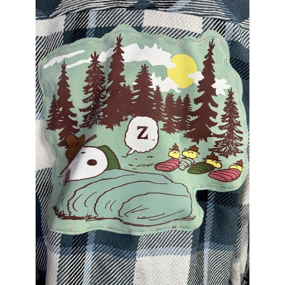 RSQ | Shirts | Rsq Grunge Plaid Flannel Shirt Jacket Snoopy Peanuts ...